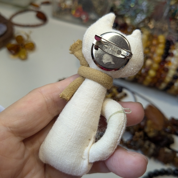 Jewelry | Handmade Cream Cat Plush Toy | Poshmark